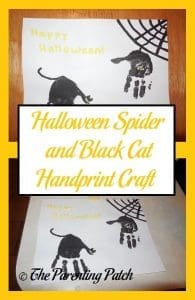 Halloween Spider and Black Cat Handprint Craft