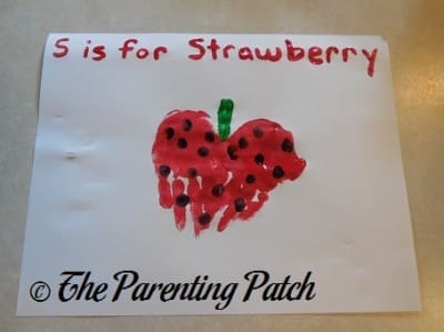S Is for Strawberry Handprint Craft