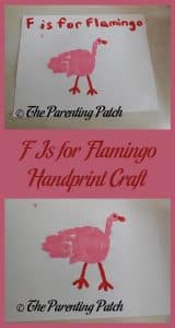 F Is for Flamingo Handprint Craft