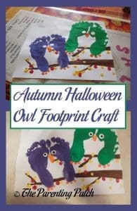 Autumn Halloween Owl Footprint Craft