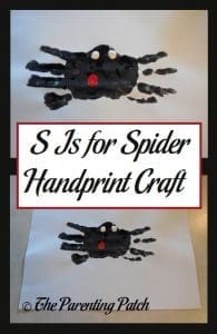 S Is for Spider Handprint Craft