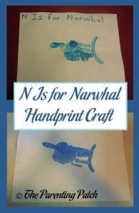 N Is for Narwhal Handprint Craft