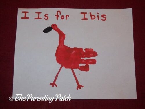 I Is for Ibis Handprint Craft