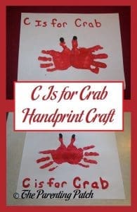 C Is for Crab Handprint Craft