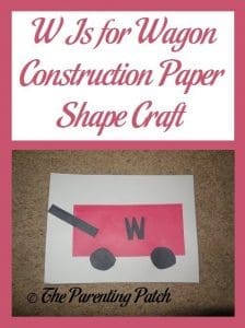 W Is for Wagon Construction Paper Shape Craft