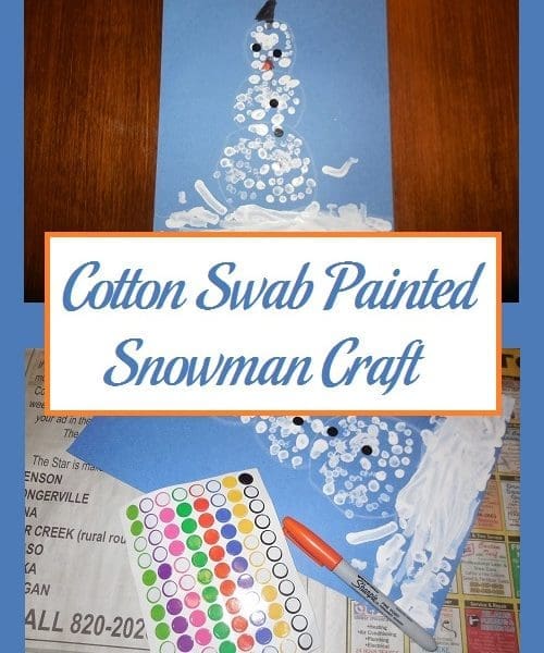 Cotton Swab Painted Snowman Craft | Parenting Patch
