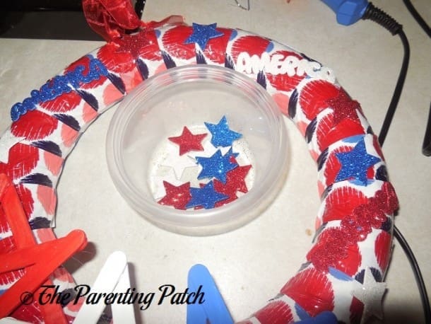 Patriotic Craft Stick Star Wreath Craft