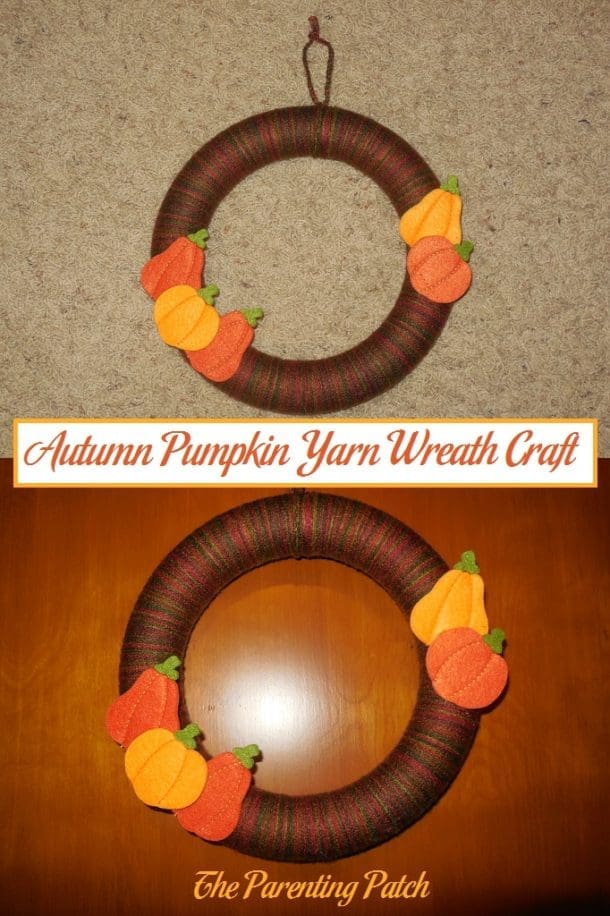 Autumn Pumpkin Yarn Wreath Craft