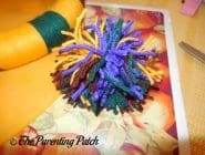 Halloween Yarn Block-Color Wreath Craft