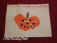 J Is for Jack-o-Lantern Handprint Craft