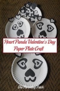 Heart Panda Valentine's Day Paper Plate Craft